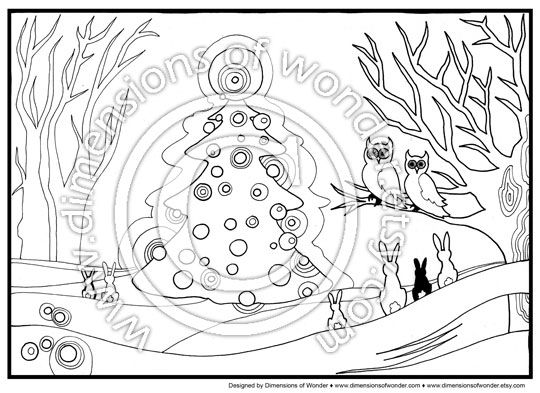 Snow Forest Scene Coloring Pages Coloring Pages